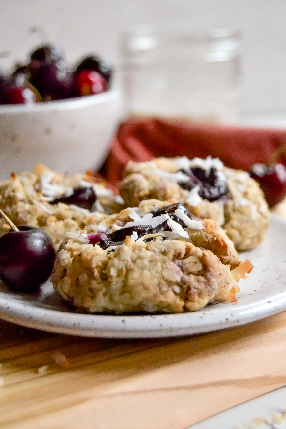 Vegan Toasted Coconut Cherry Cookies - Thank You Berry Much