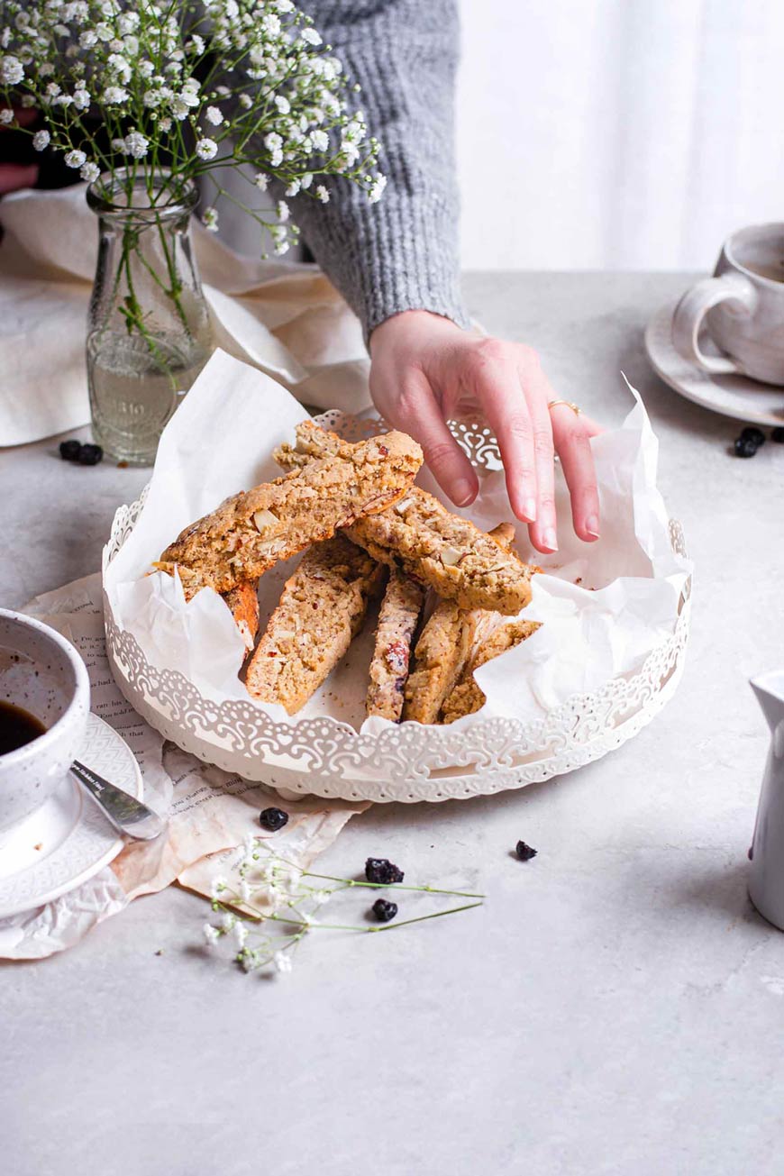 Vegan Almond Blueberry Biscotti - Thank You Berry Much