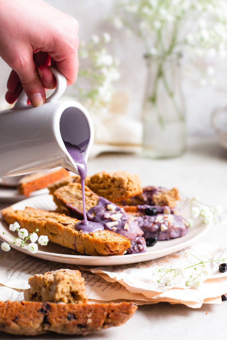 Vegan Almond Blueberry Biscotti - Thank You Berry Much