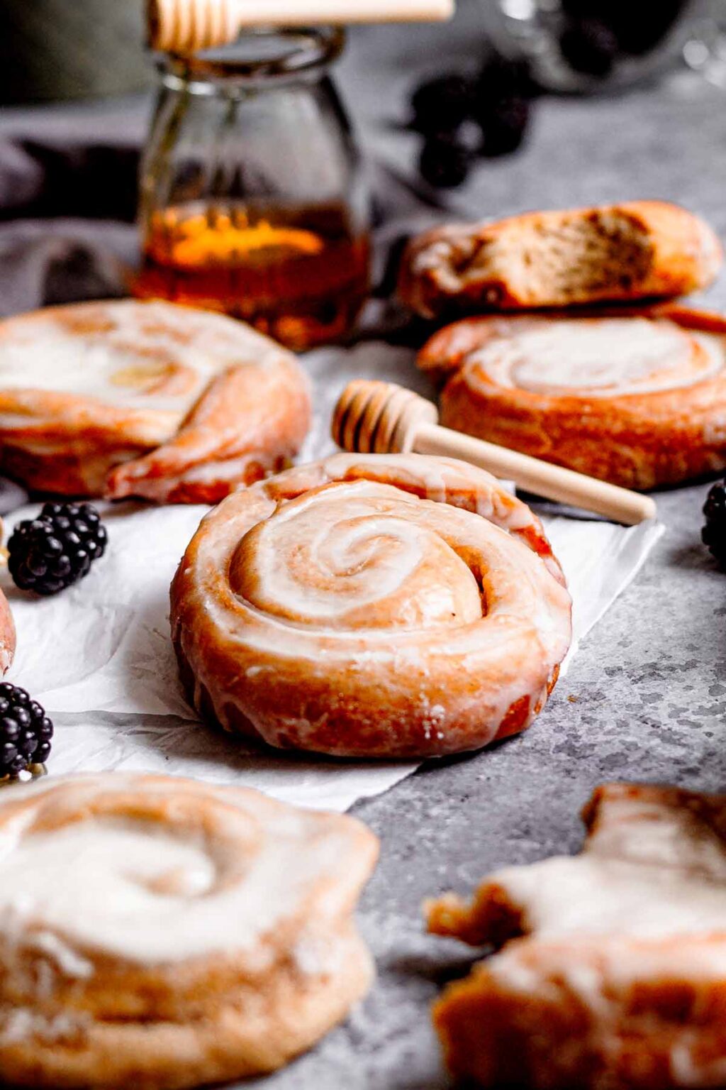 Glazed Homemade Honey Buns - Thank You Berry Much