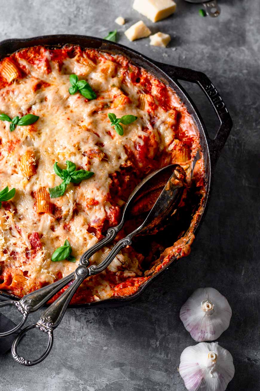 Vegan Tomato Pasta Bake (No Boil) - Thank You Berry Much