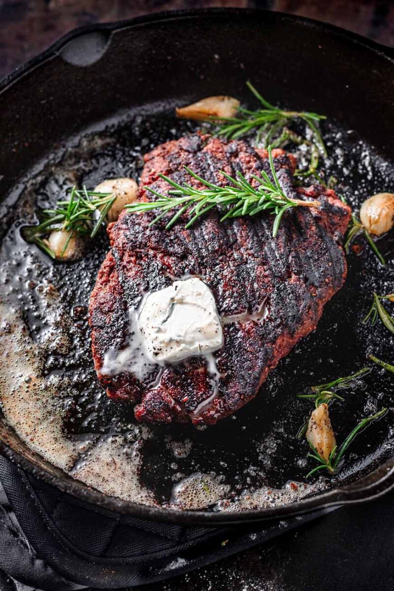 The Best Vegan Steak with Garlic 'Butter' (Tender & Juicy)