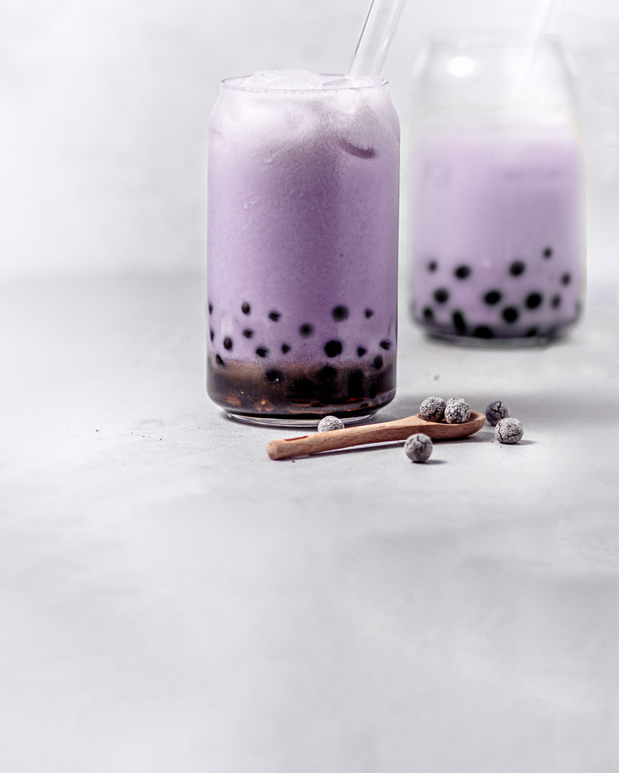 Taro Milk Bubble Tea with Real Taro