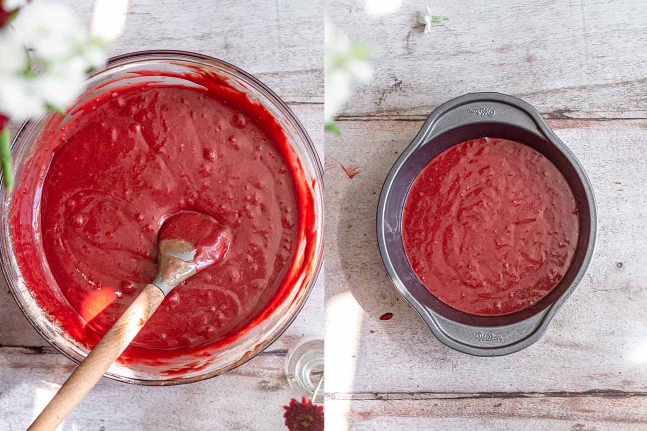 Eggless Red Velvet Cake with Vanilla Cream Cheese Frosting