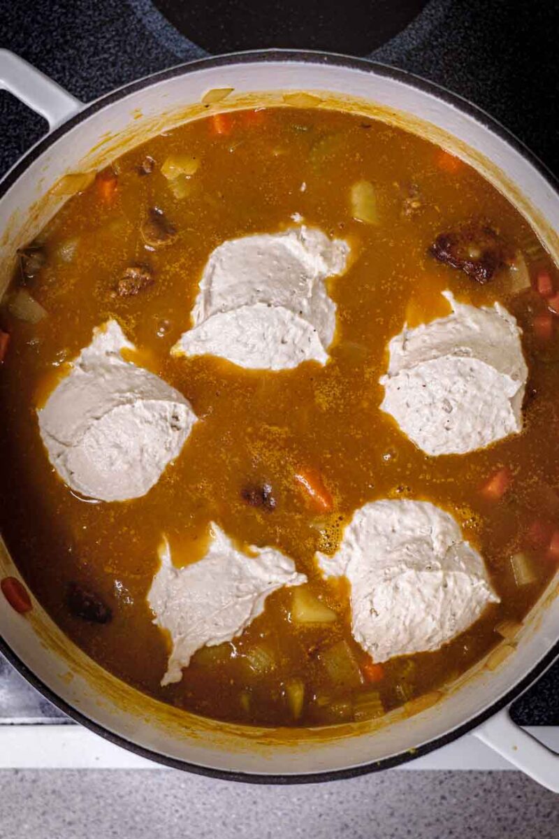 Hearty Vegan Beef Stew with Fluffy Biscuits - thank you berry much