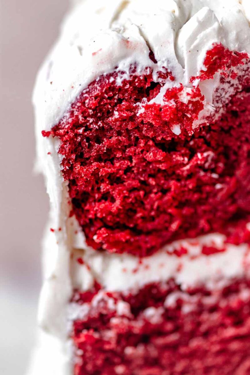 Eggless Red Velvet Cake with Vanilla Cream Cheese Frosting