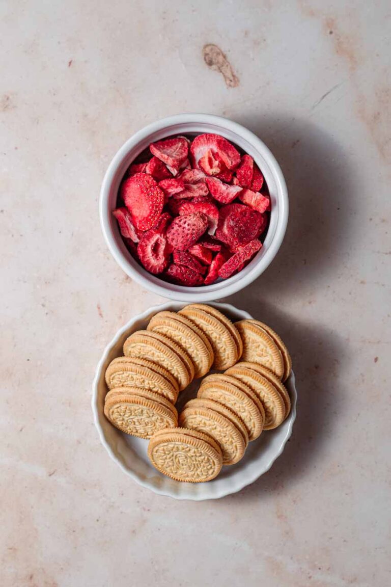 Strawberry Shortcake Crunch Topping with Golden Oreos