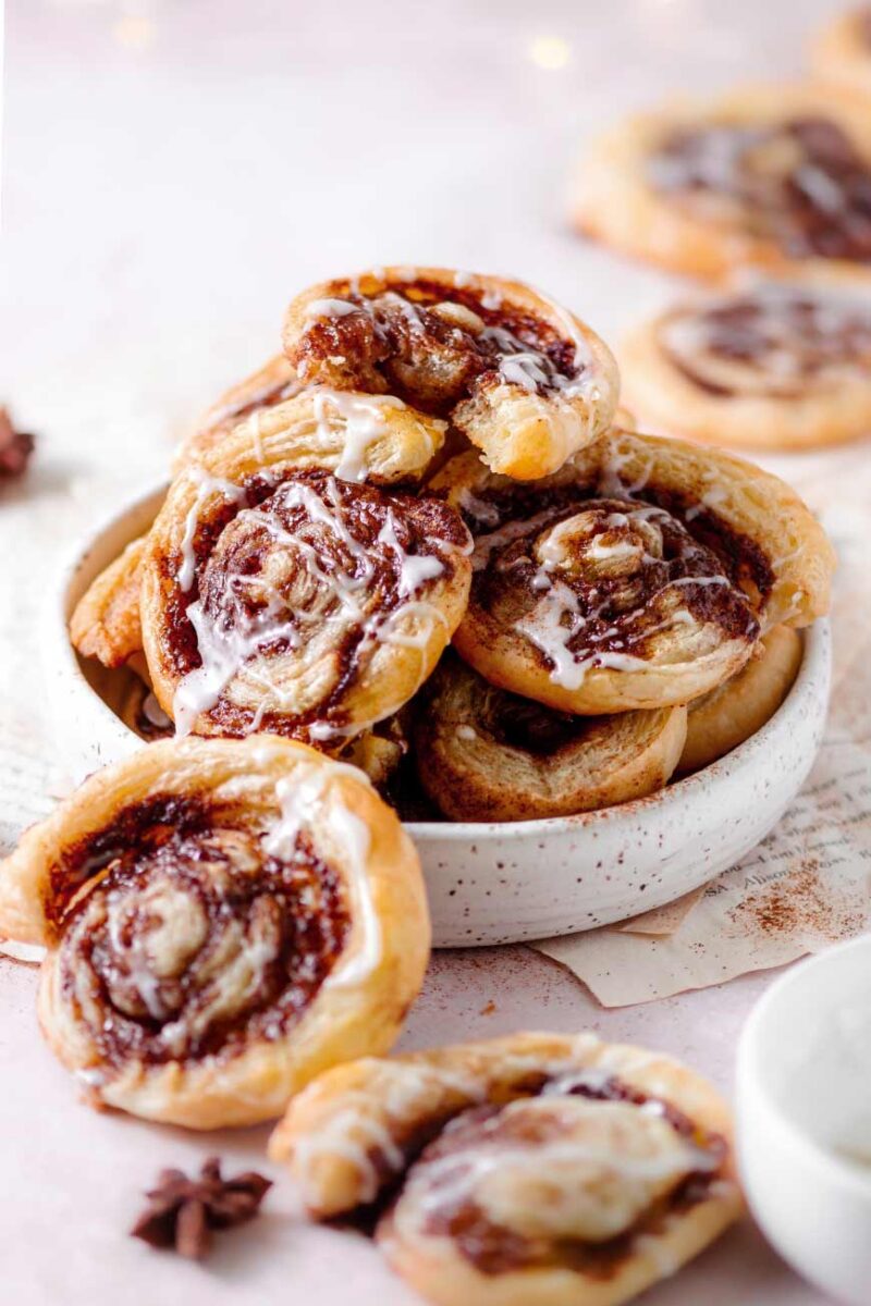 Easy Gooey Puff Pastry Cinnamon Swirls