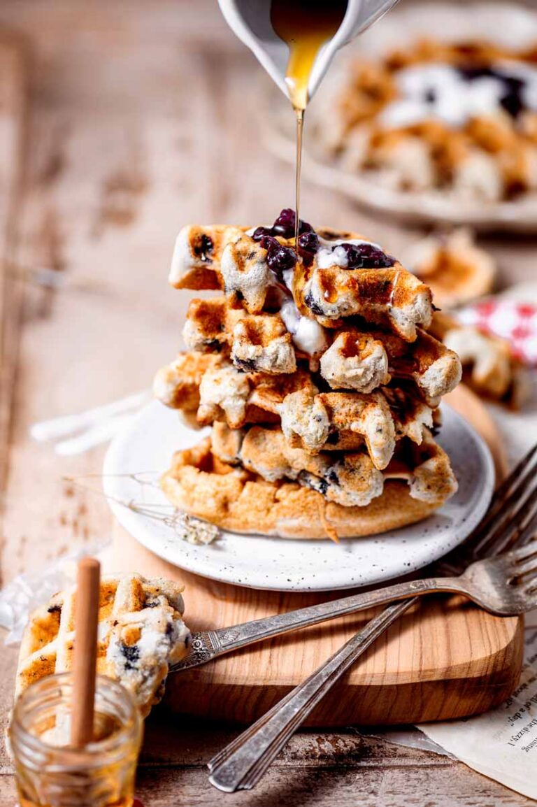 Simple Blueberry Muffin Mix Waffles