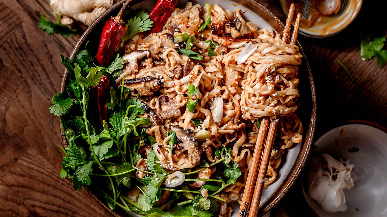 Creamy Miso Noodles with Shiitake Mushrooms