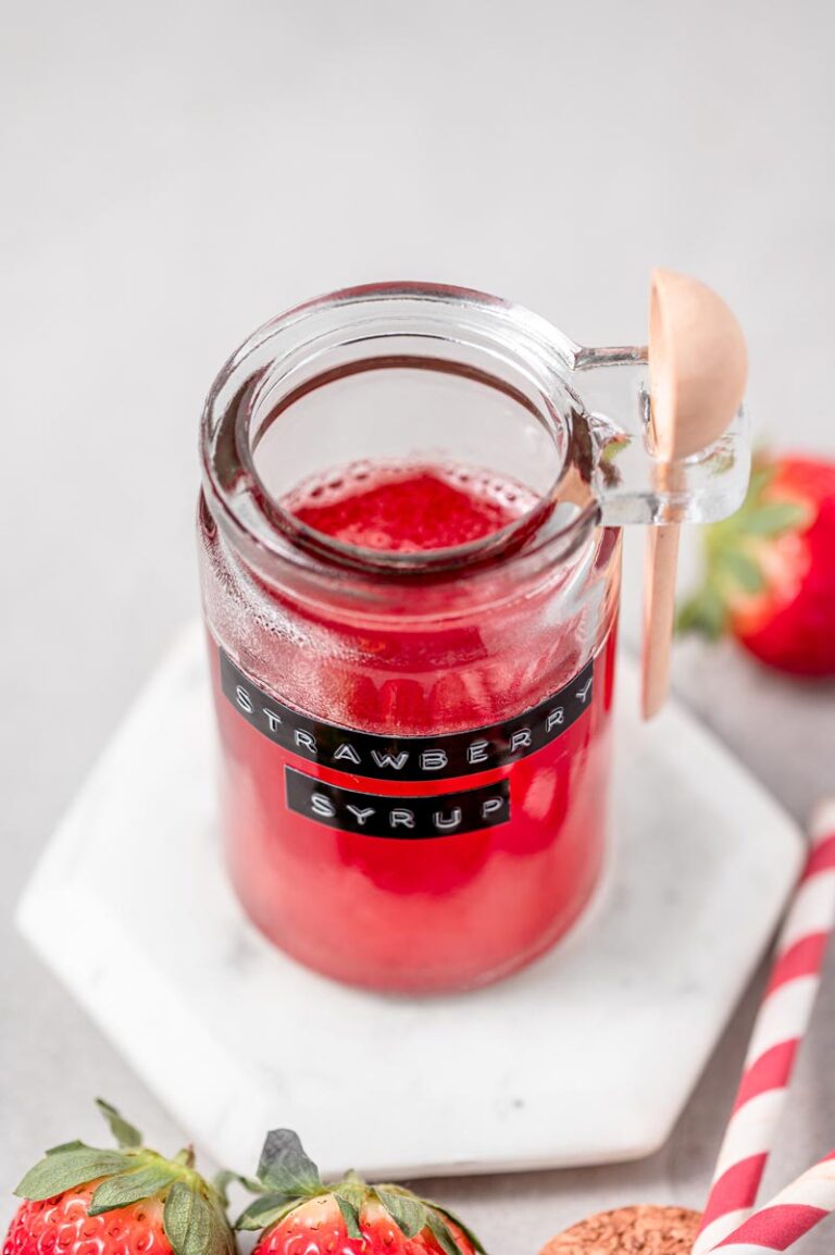 Strawberry Simple Syrup for Cocktails, Coffee & Drinks