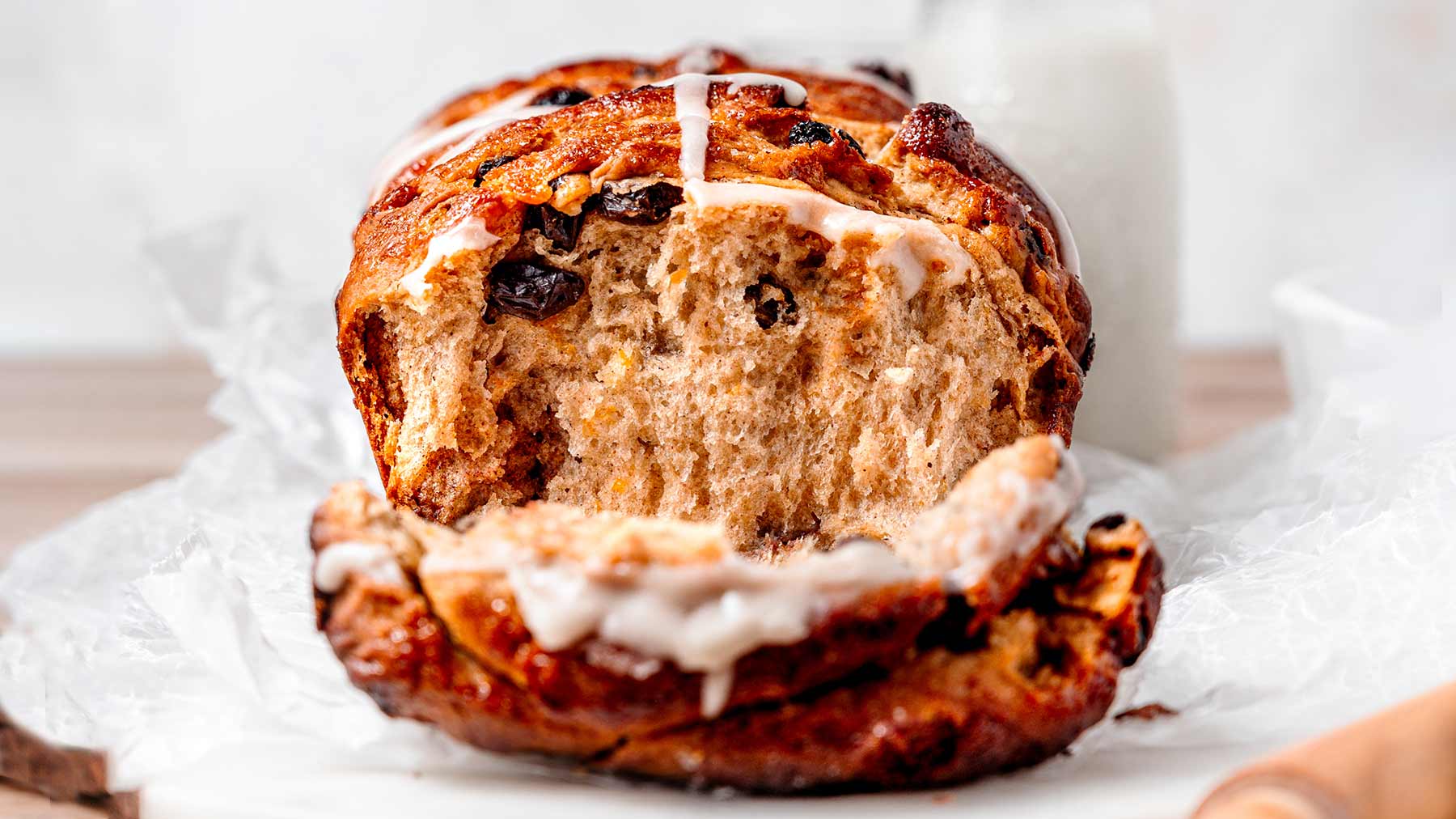 Pull-Apart Hot Cross Bun Loaf
