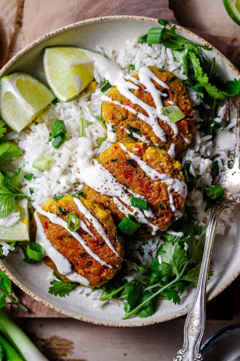 Curried Vegan Chickpea Patties with Lime Aioli