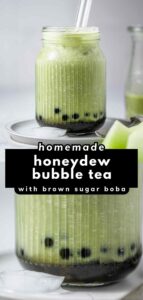 Honeydew Bubble Milk Tea with Boba