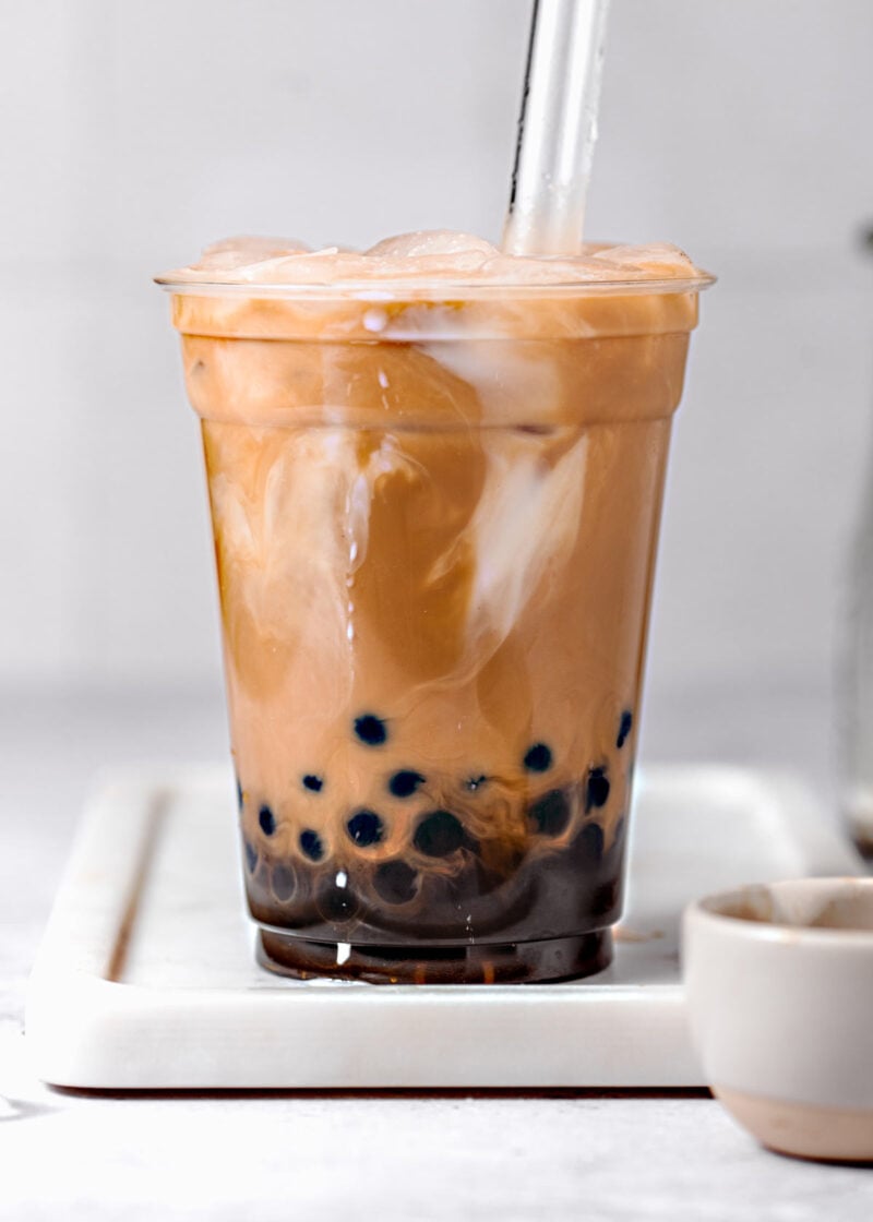 Coffee Milk Bubble Tea with Boba Pearls