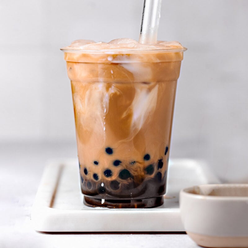 Coffee Milk Bubble Tea with Boba Pearls