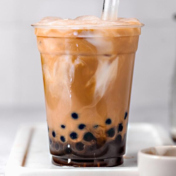 Coffee Milk Bubble Tea with Boba Pearls