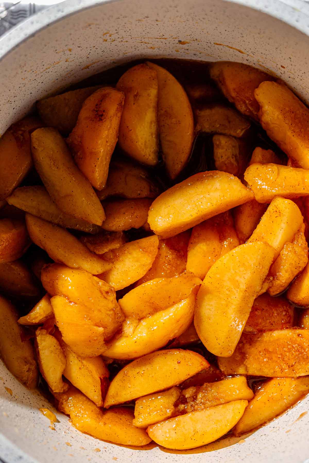 Glazed Stovetop Stewed Peaches