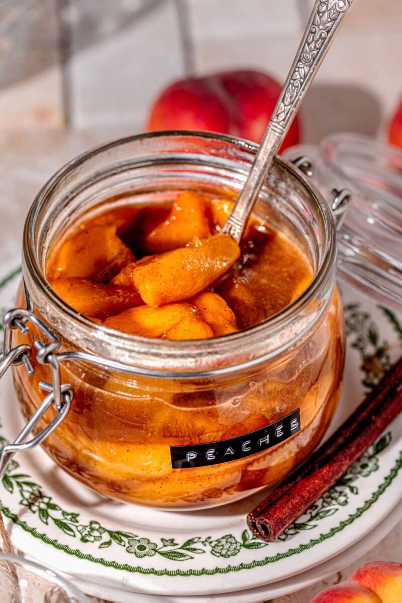 Glazed Stovetop Stewed Peaches