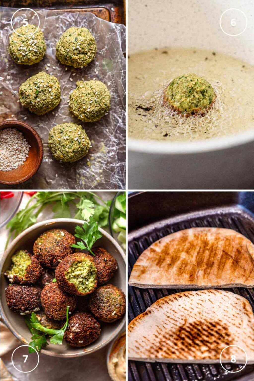 Crispy Falafel Pita Sandwich with Hummus