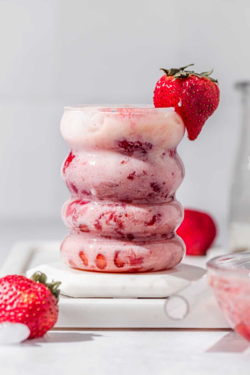 Strawberry Bubble Milk Tea with Strawberry Boba Pearls