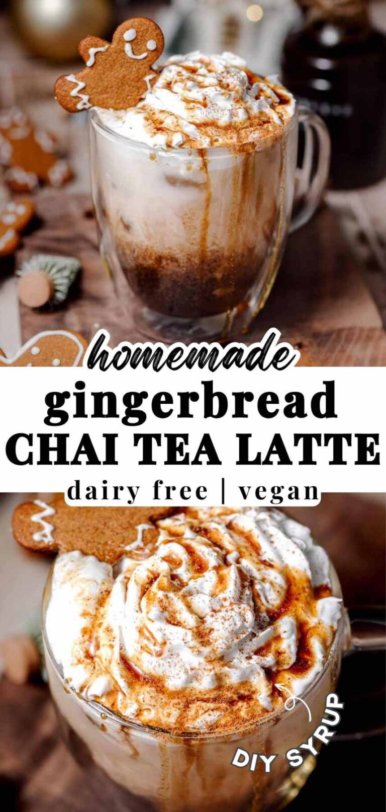 Gingerbread Oatmilk Chai Tea Latte - Starbucks Inspired