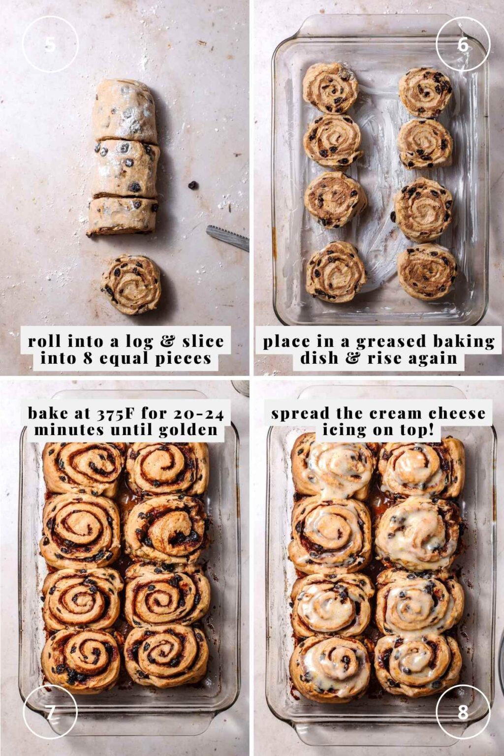 Cinnamon Raisin Rolls with Cream Cheese Icing