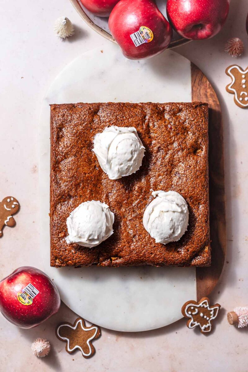 Gingerbread Apple Cake with Cream Cheese Frosting