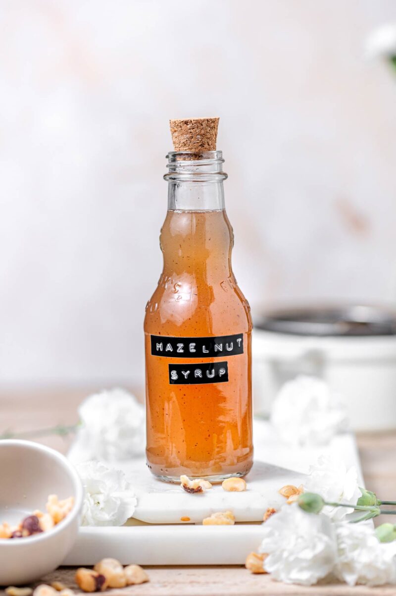 Homemade Hazelnut Simple Syrup for Coffee