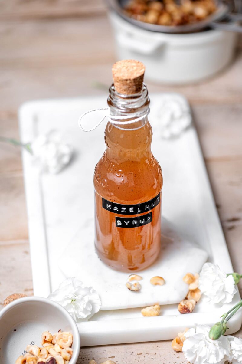 Homemade Hazelnut Simple Syrup for Coffee