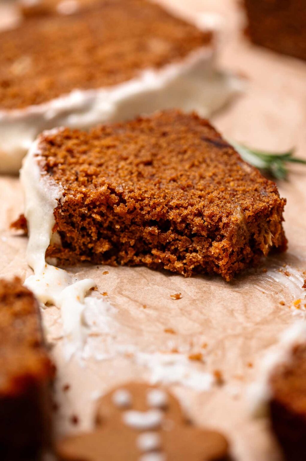 Banana Gingerbread Loaf with Cream Cheese Frosting