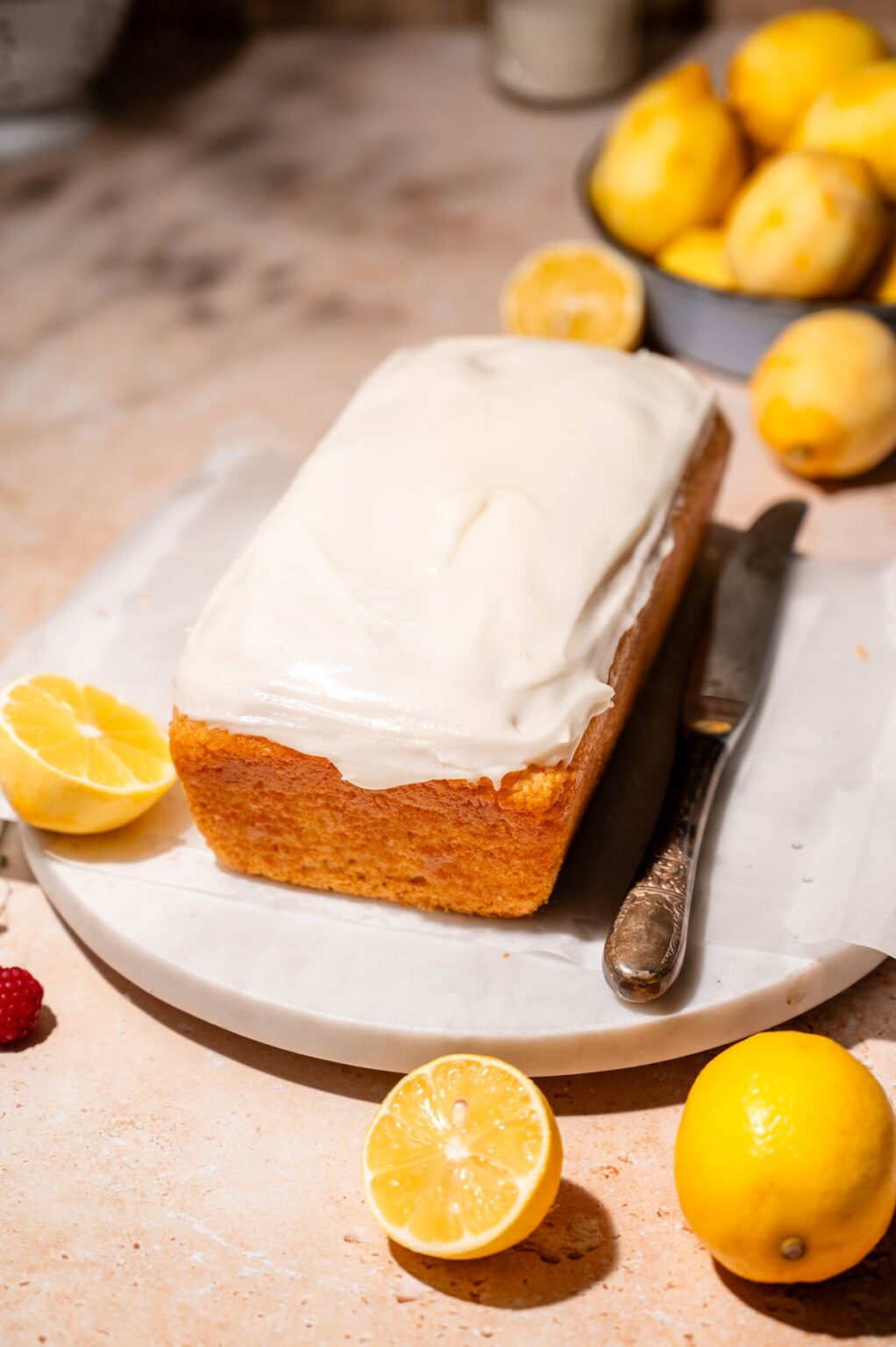 Vegan Lemon Loaf Cake with Lemon Icing