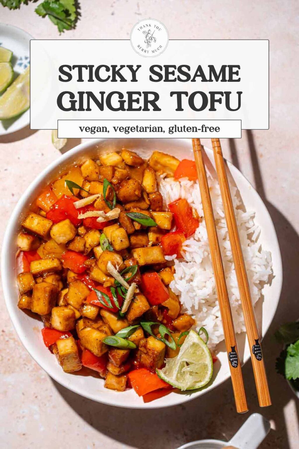 Sticky Sesame Ginger Tofu & Bell Pepper Stir Fry