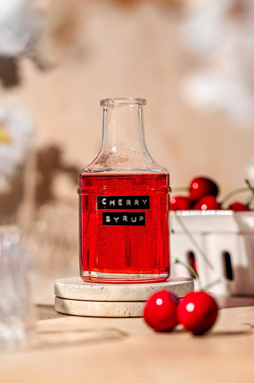 Easy Cherry Simple Syrup for Drinks, Coffee & Cocktails